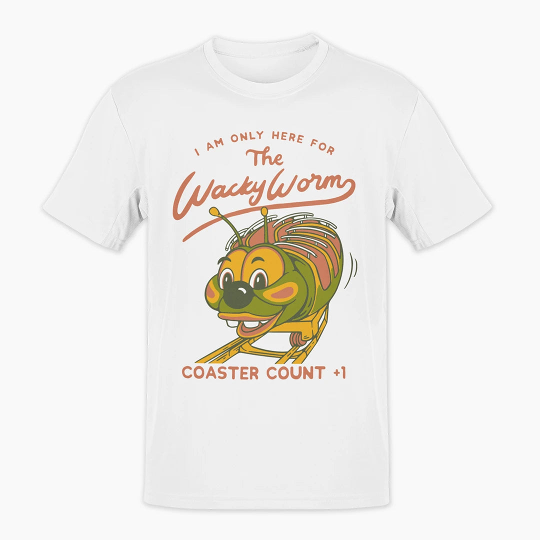 I AM ONLY HERE FOR THE WACKY WORM T-Shirt | For roller coaster enthusiasts – Coasterfashion.de
